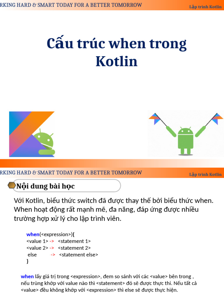 14-Cấu trúc when trong Kotlin - Phần 1 | PDF