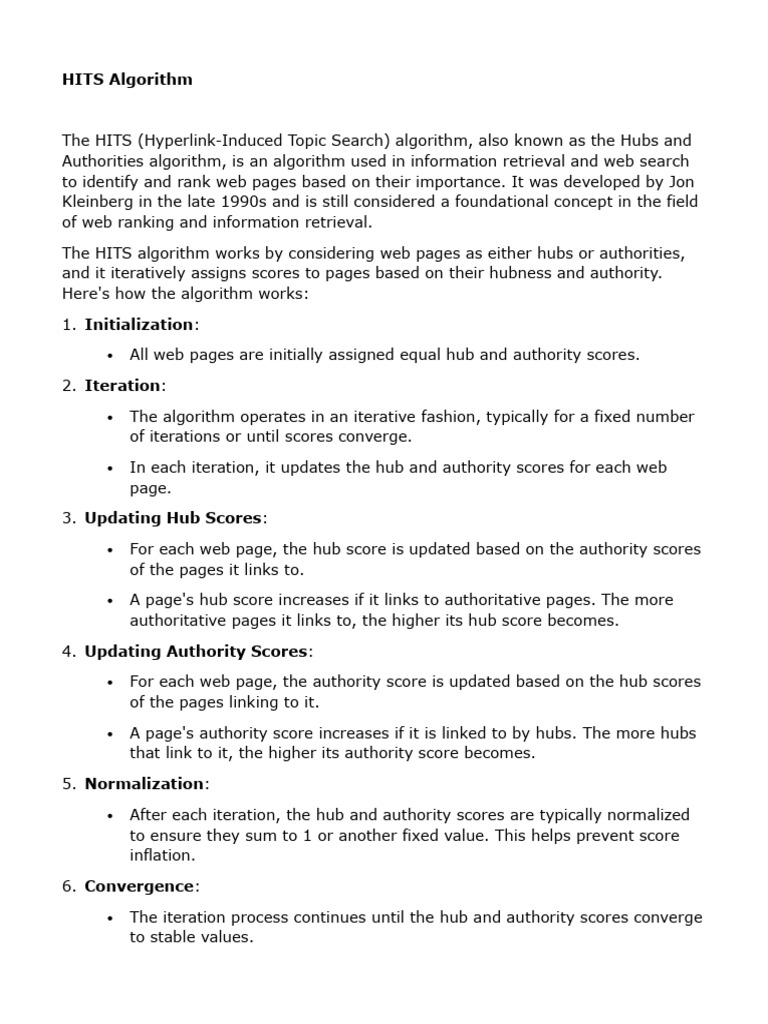 (IR) HITS and PageRank Algorithm | PDF