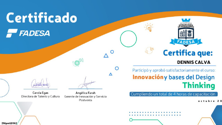 CERTIFICADO_DESIGN_THINKING | PDF