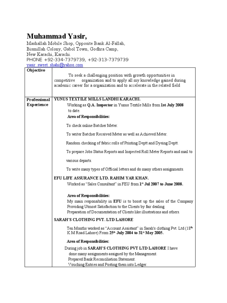 Muhammad Yasir | PDF | Business