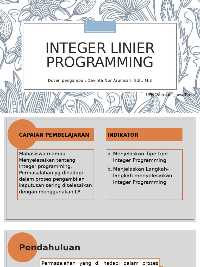 Bab 4 Integer Programming | PDF