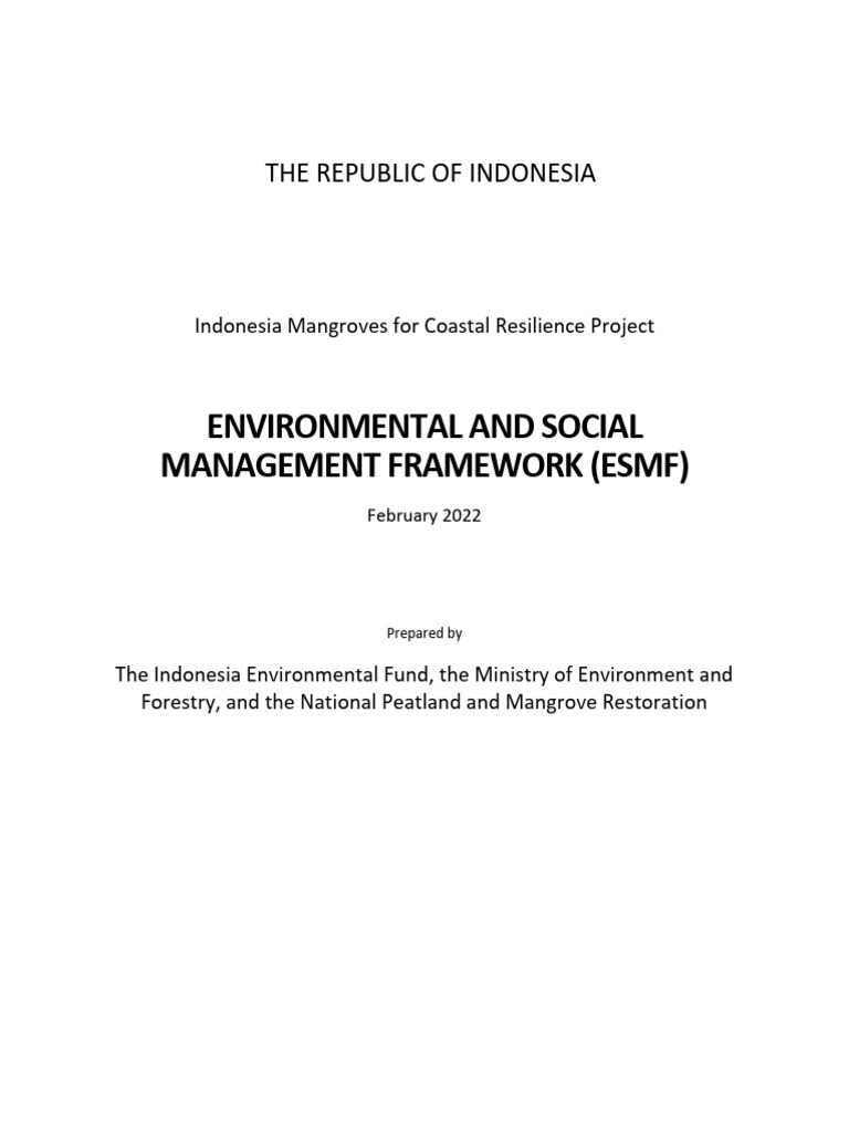 ESMF Indonesia Mangroves For Coastal Resilience P178009 25 Feb 2022 | PDF