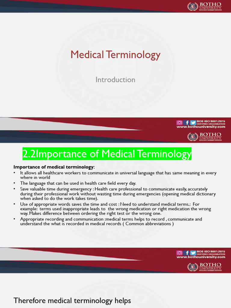Understanding Medical Terminology | PDF | Word | Latin