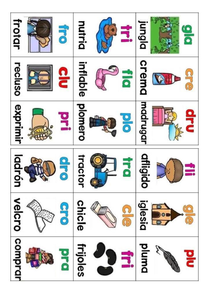 LOTERIA-DE-SILABAS-TRABADAS | PDF