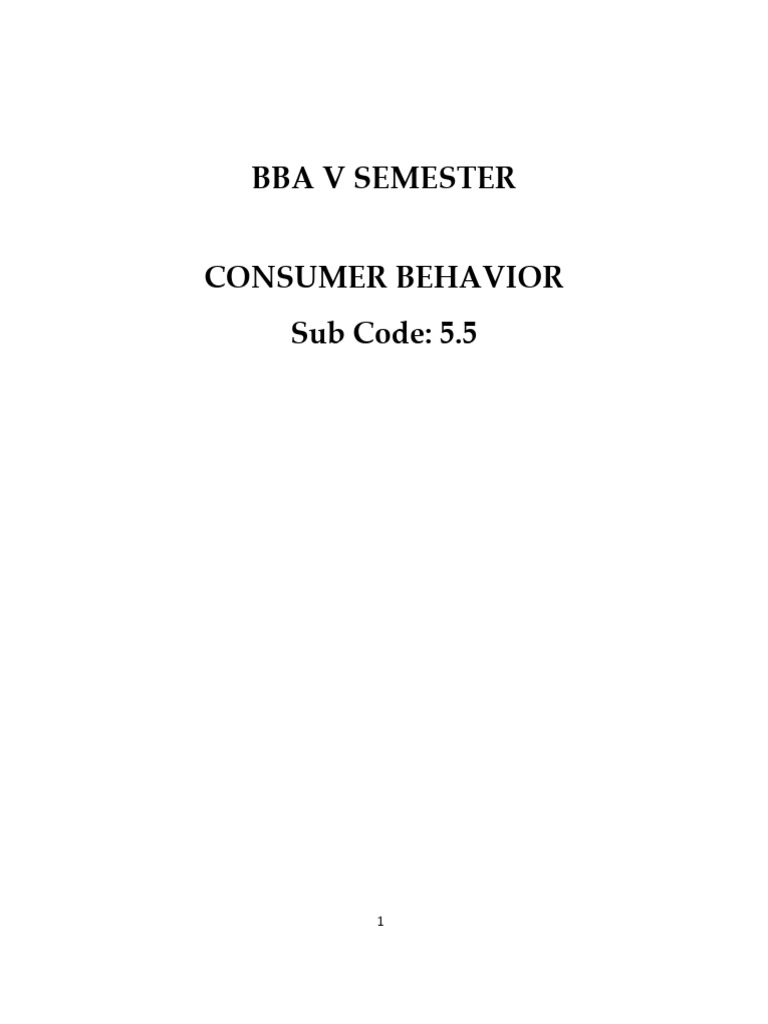 5.5 Consumer Behavior Notes | PDF 5.5 Consumer Behavior Notes | PDF