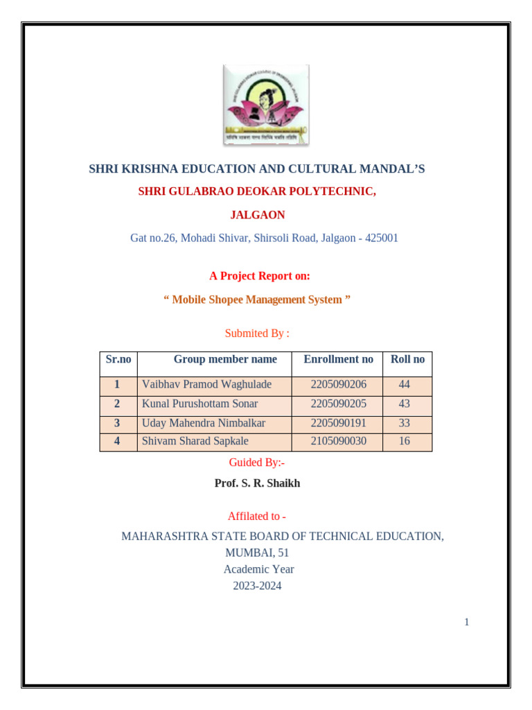 Mobile Shopee Management System Major Project | PDF | Databases ...