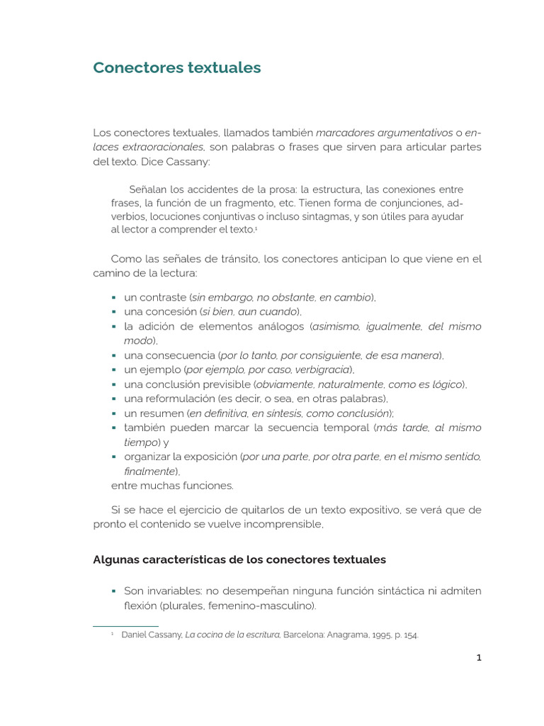 Conectores Textuales | PDF