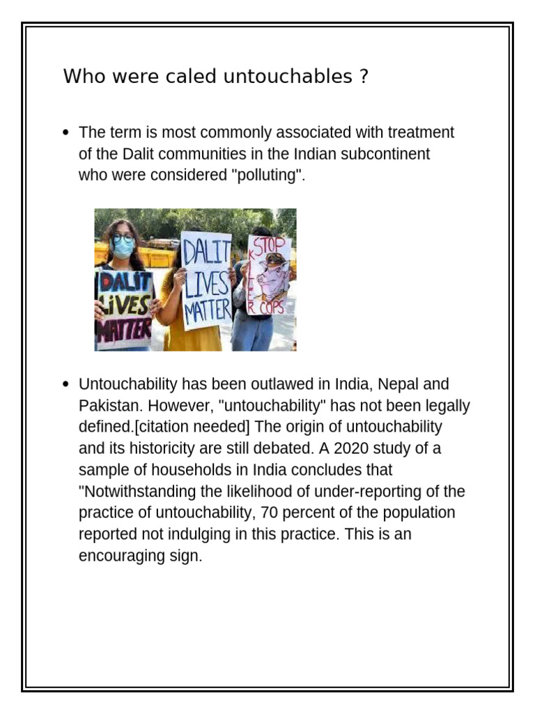 Who Were Caled Untouchables | PDF