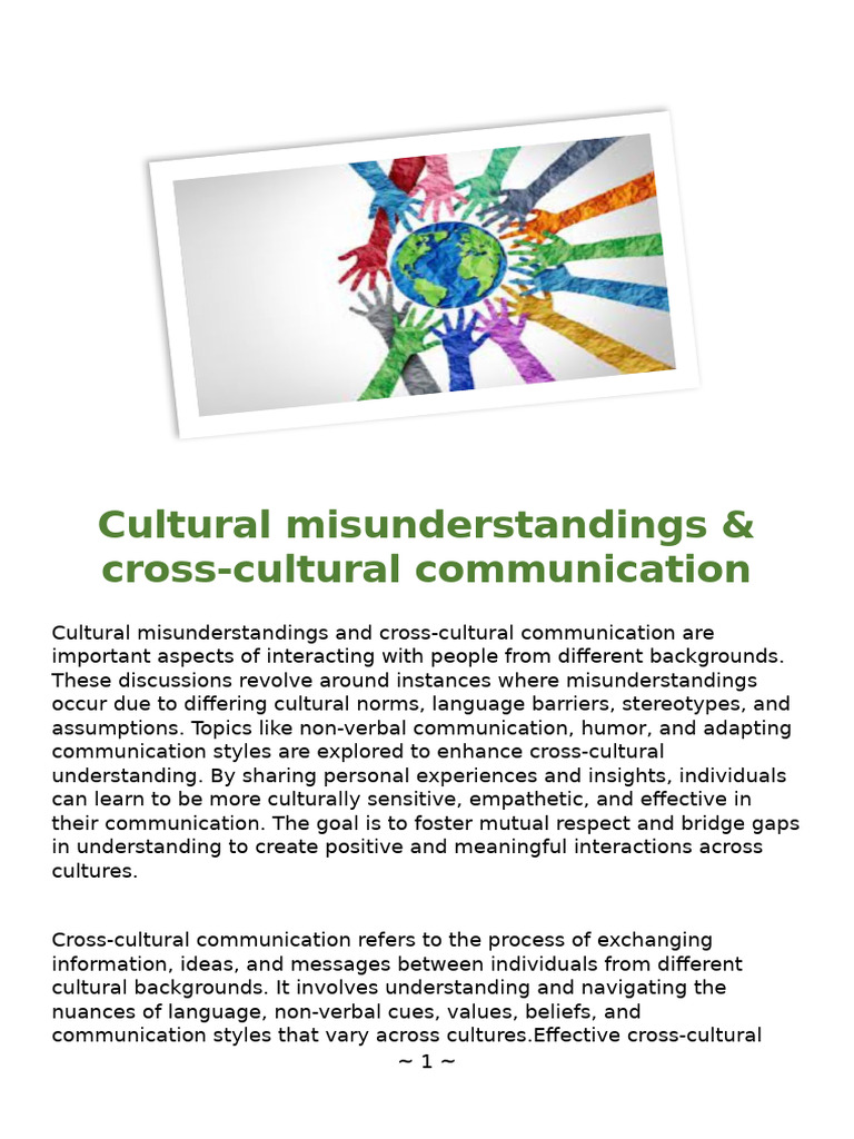 Cultural Misunderstandings | PDF