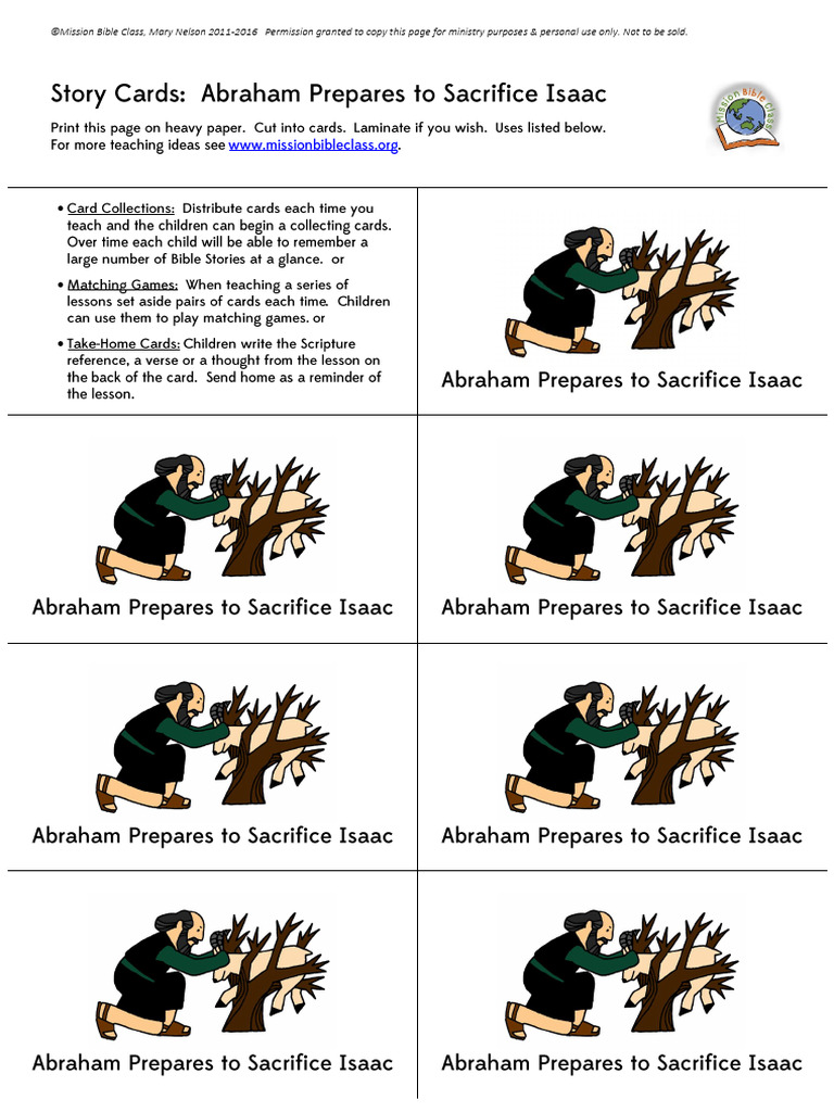 02 - 6 Abraham Prepares To Sacrifice Isaac in A4 Size Paper | PDF