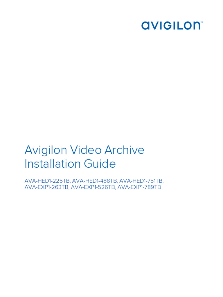 Avigilon Video Archive Installation Guide en | PDF