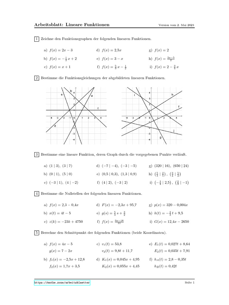 Lineare Funktionen | PDF