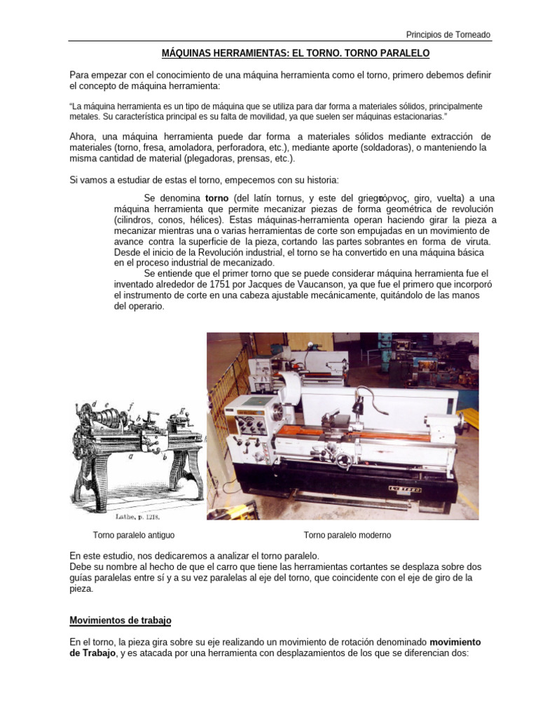 Maquina Herramienta - El Torno | PDF