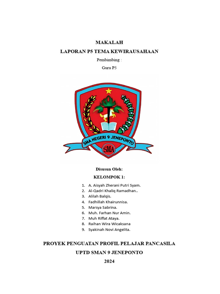Makalah P5 | PDF | Karier & Perkembangan | Bisnis