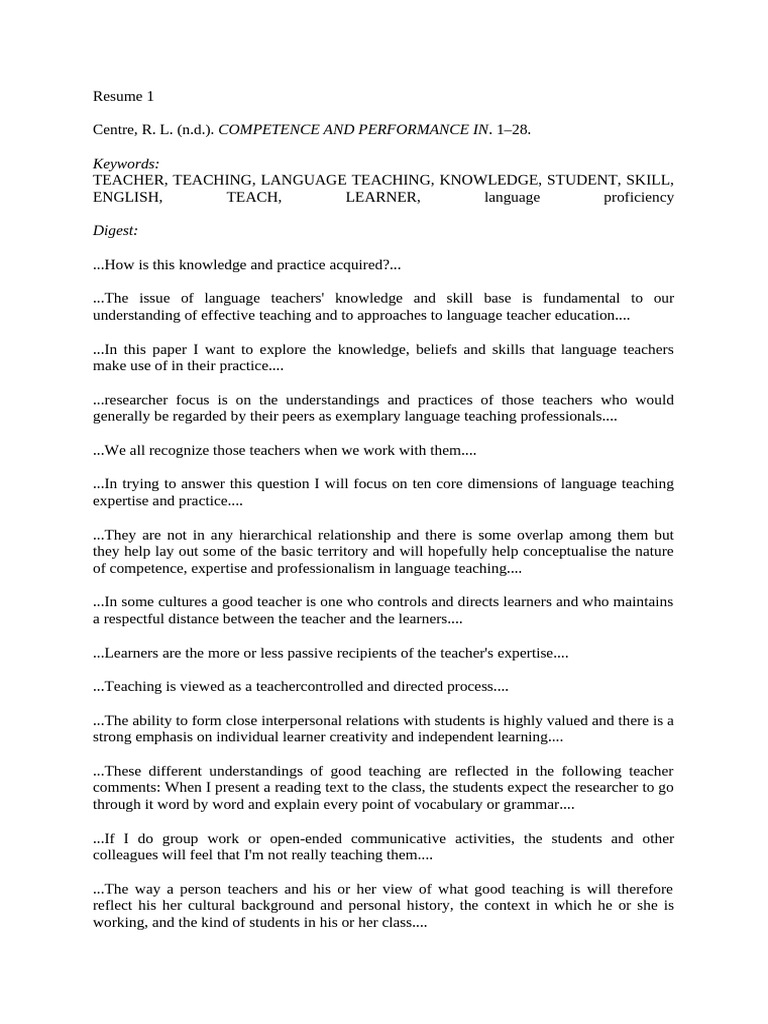 Resume Task 1 | PDF