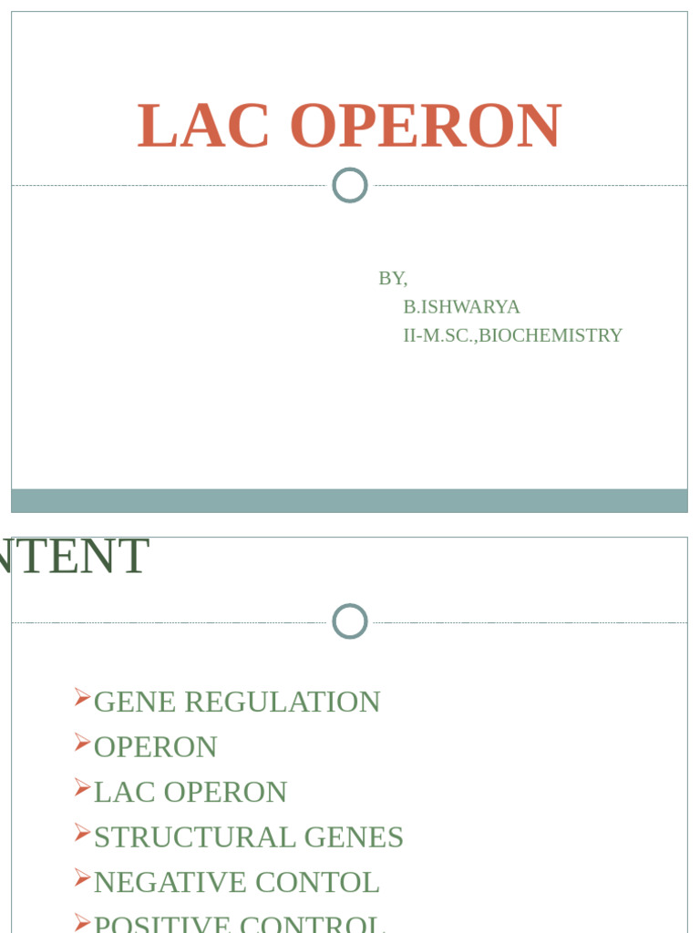 Lac Operon PPT-1 | PDF