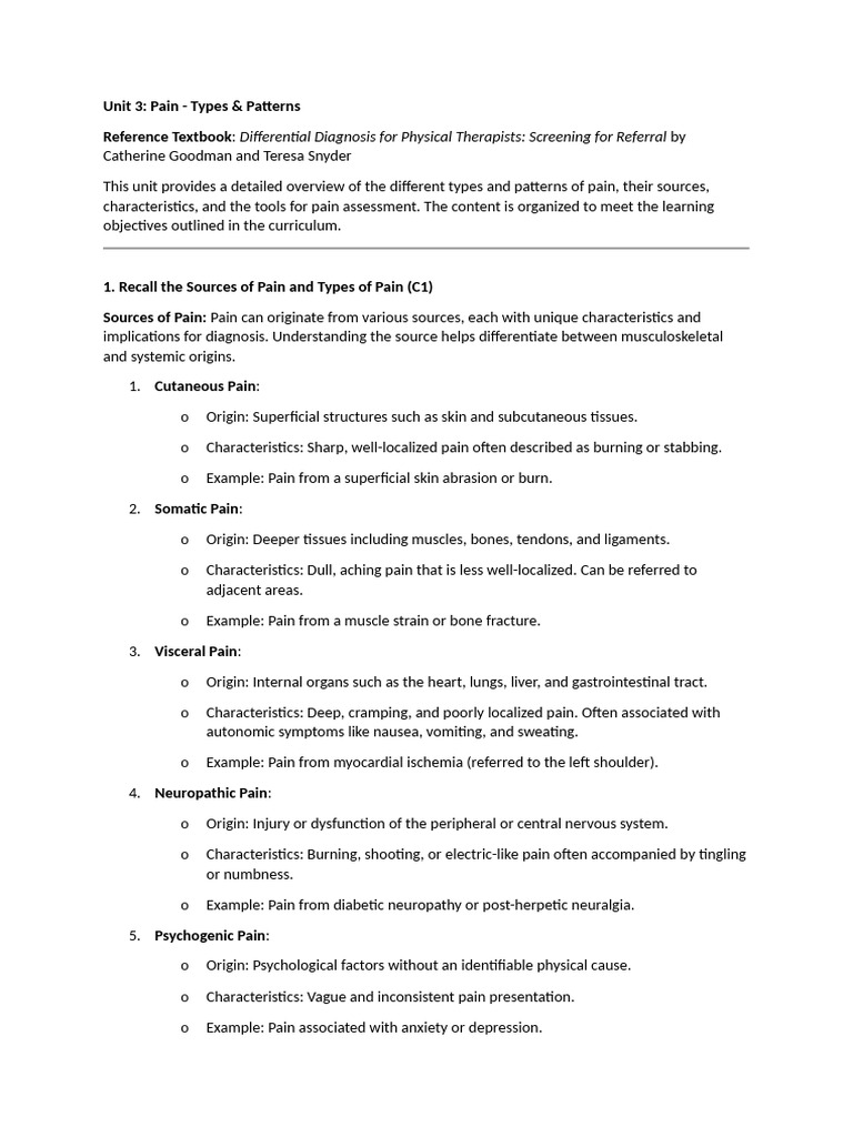 Unit 3 Differential Diagnosis Pdf