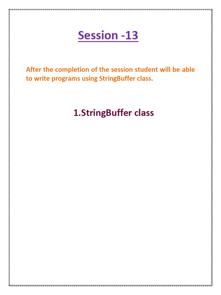 Session-13-StringBuffer Class | PDF