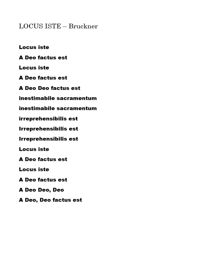 Testo Locus Iste - BRUCKNER | PDF
