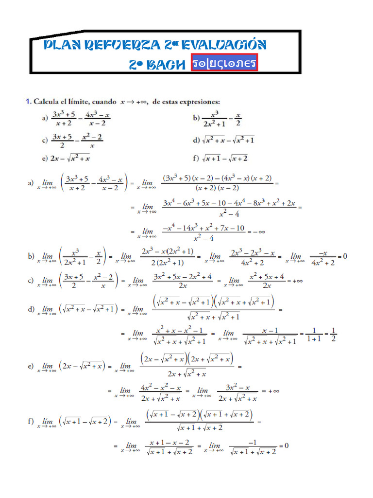 PR-soluciones - 2 EVALUACIÓN-2º BACH-23-24 | PDF