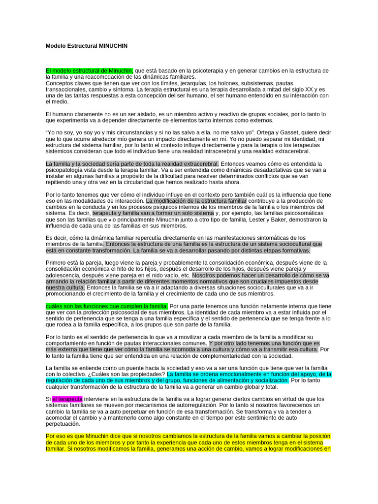 Terapia Familiar Estructural de Minuchin | PDF | Psicoterapia | Ciencia ...
