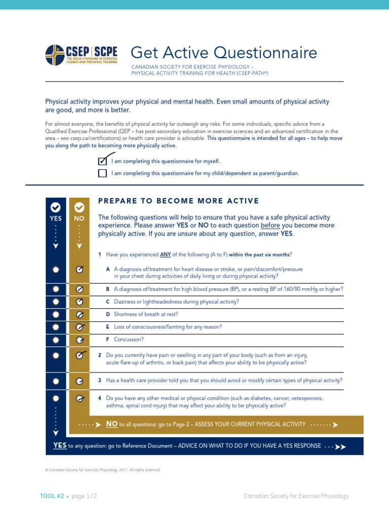 Get-Active-Questionnaire - Part 1 and 2 | PDF