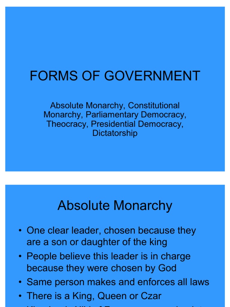 Monarchy: Absolute vs Constitutional | PDF | Politics | Social Science