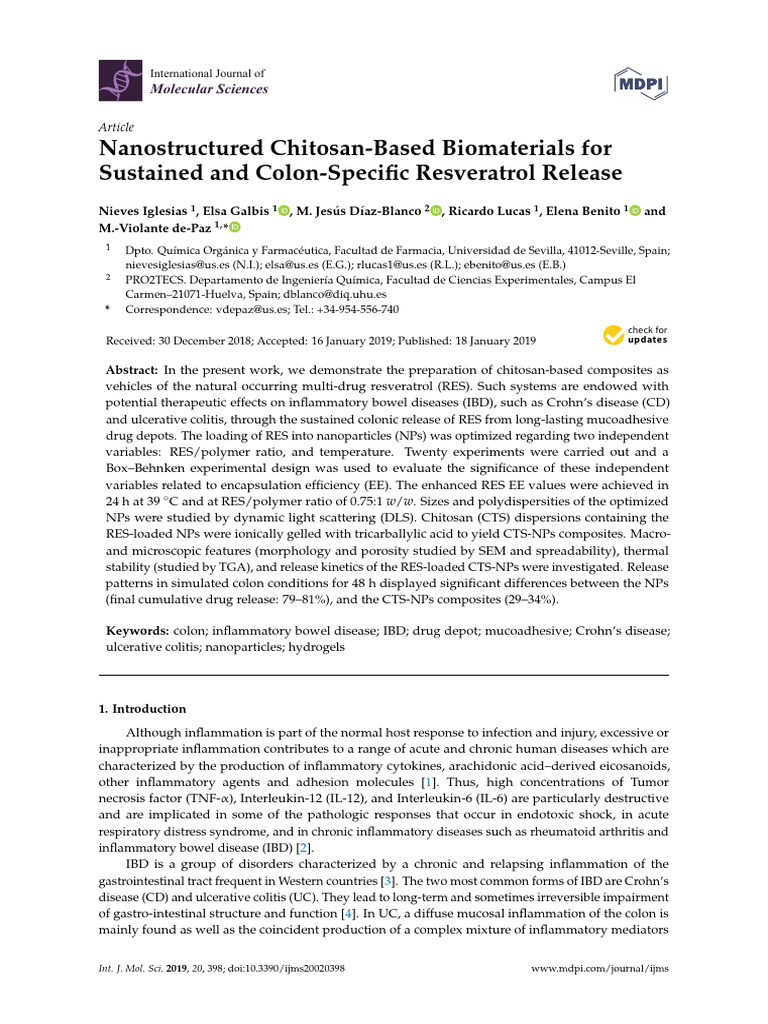 Nanostructured Chitosan-Based Biomaterials For Sus | PDF