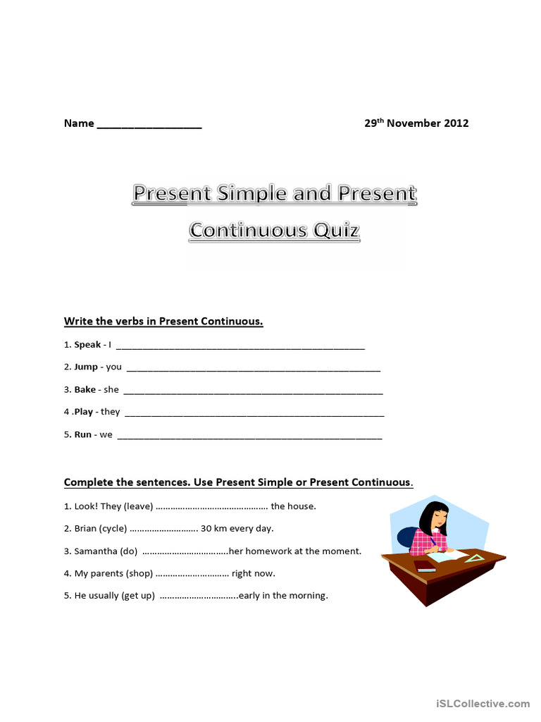 Present Simple - Present Continious | PDF
