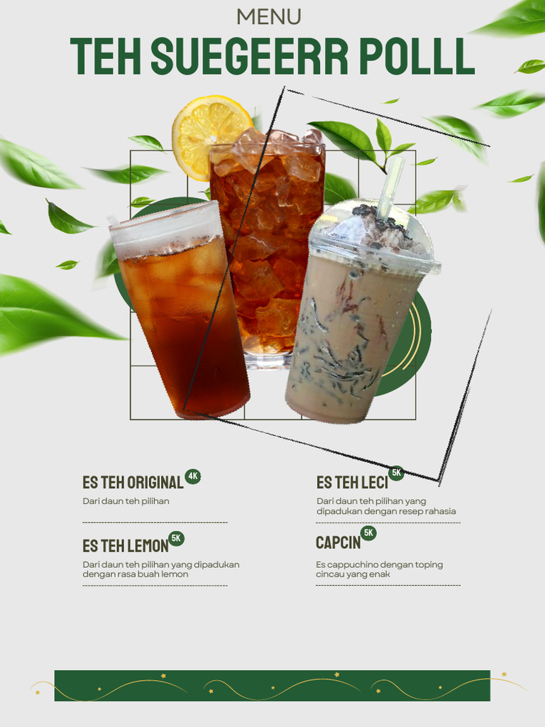 Abu-Abu dan Hijau Poster A4 Menu Es Teh_20240616_115042_0000 | PDF