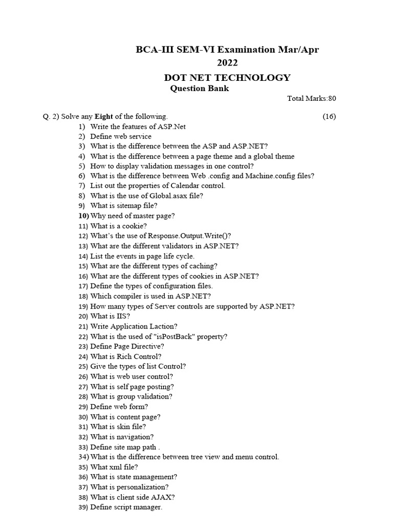 Dot Net Technologies | PDF