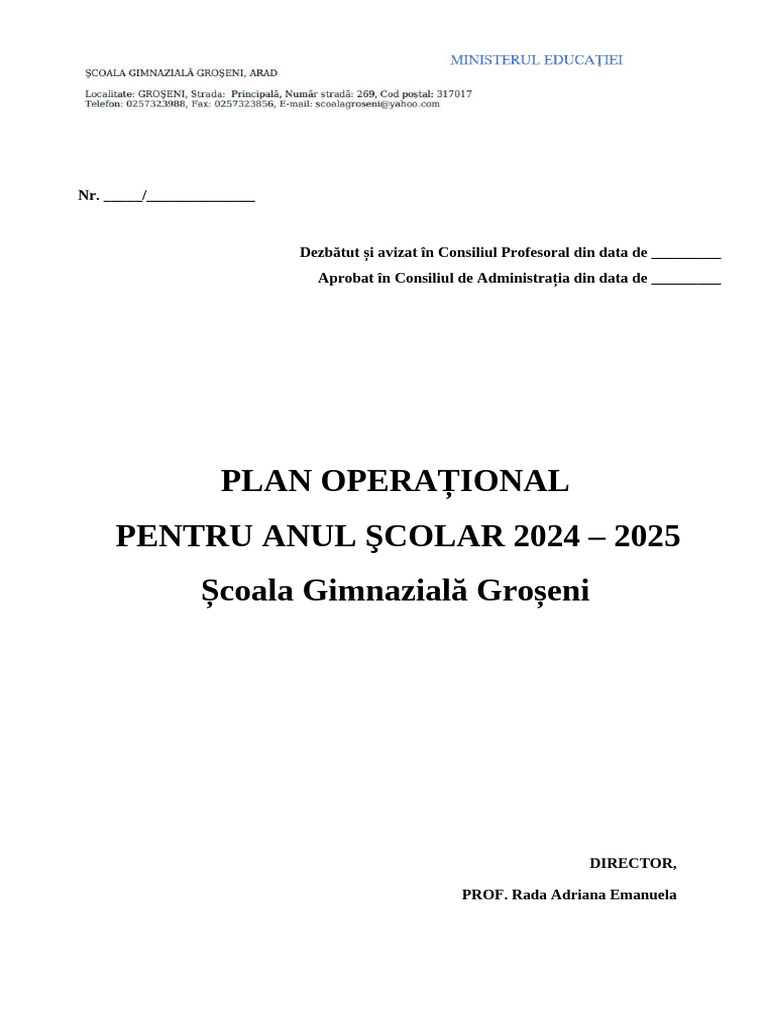 3 Plan Operational 2024-2025 | PDF
