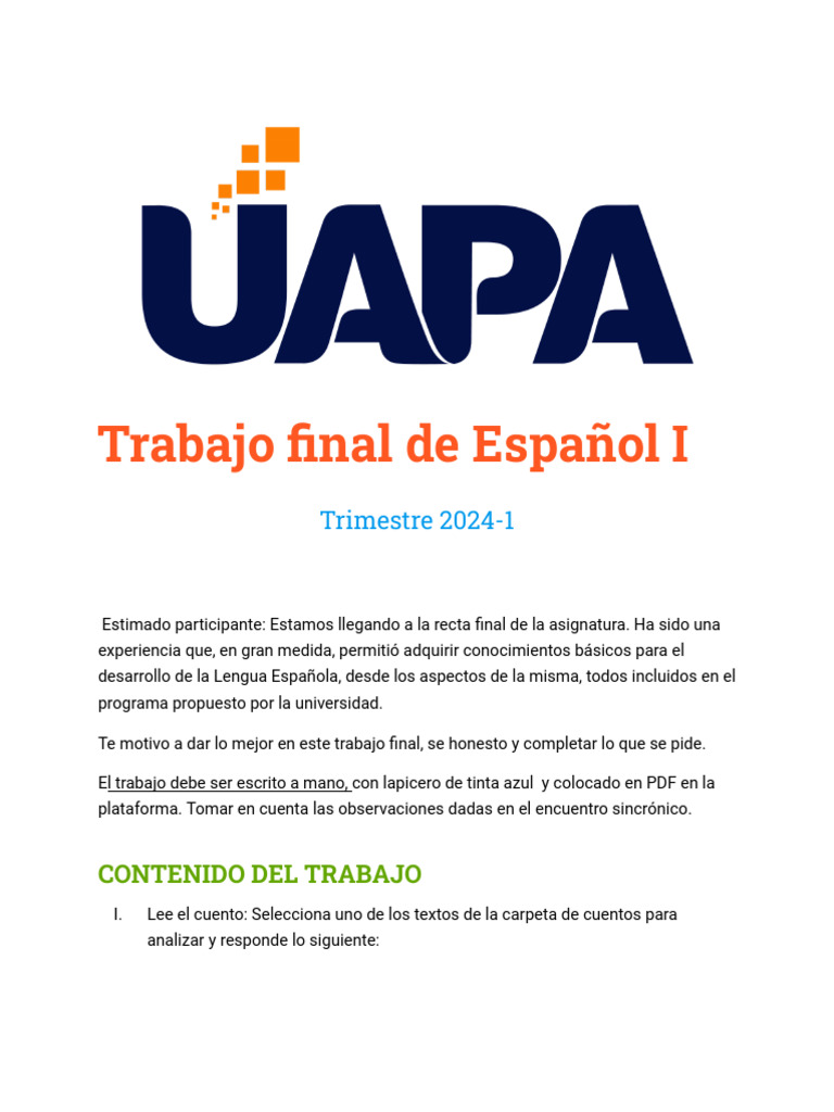 Trabajo Final de Español I 2024 | PDF