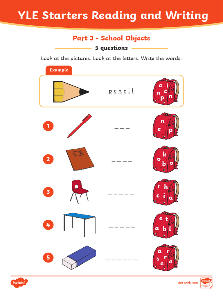 T e 1682415982 Esl Yle Starters Reading and Writing Part 3 Worksheet ...