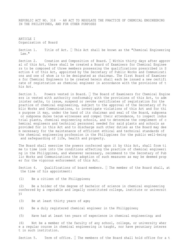 Ra 318 | PDF | Engineer | Chemical Engineering