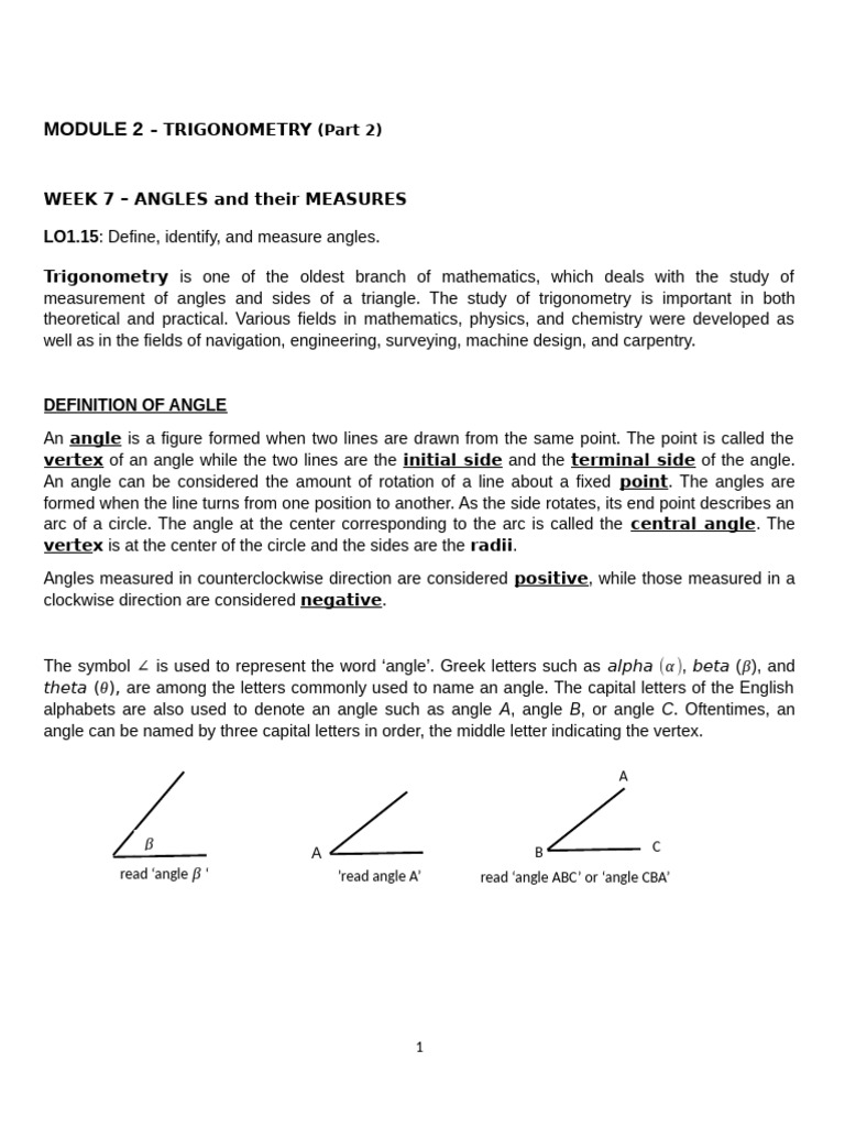 MODULE 2 Part 2 Trigonometry | PDF