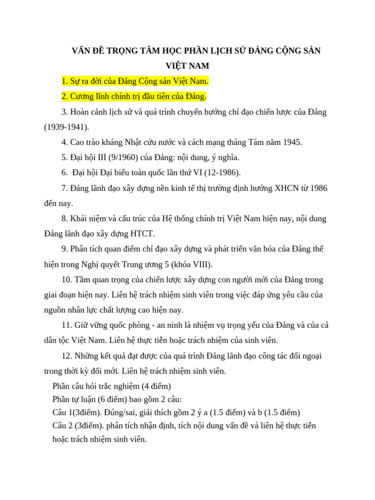Van de On Tap Thi Ket Thuc Hoc Phan LSD Ky 2 2021 2022 | PDF