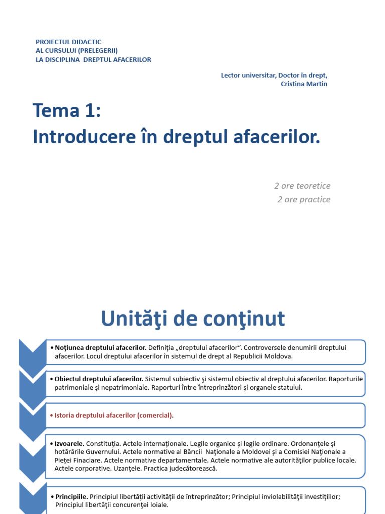 Tema 1 Introducere in Dreptul Afacerilor - 2024 | PDF