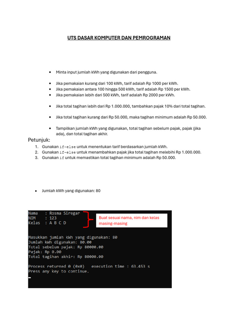 Uts Dasar Komputer Dan Pemrograman | PDF