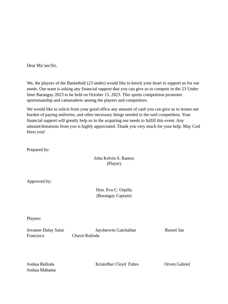 Solicitation Letter | PDF