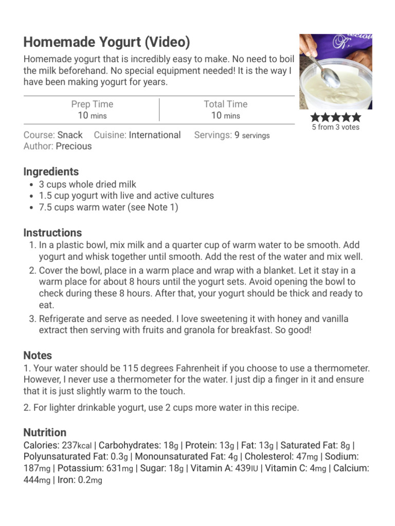 yogurt recipe | PDF