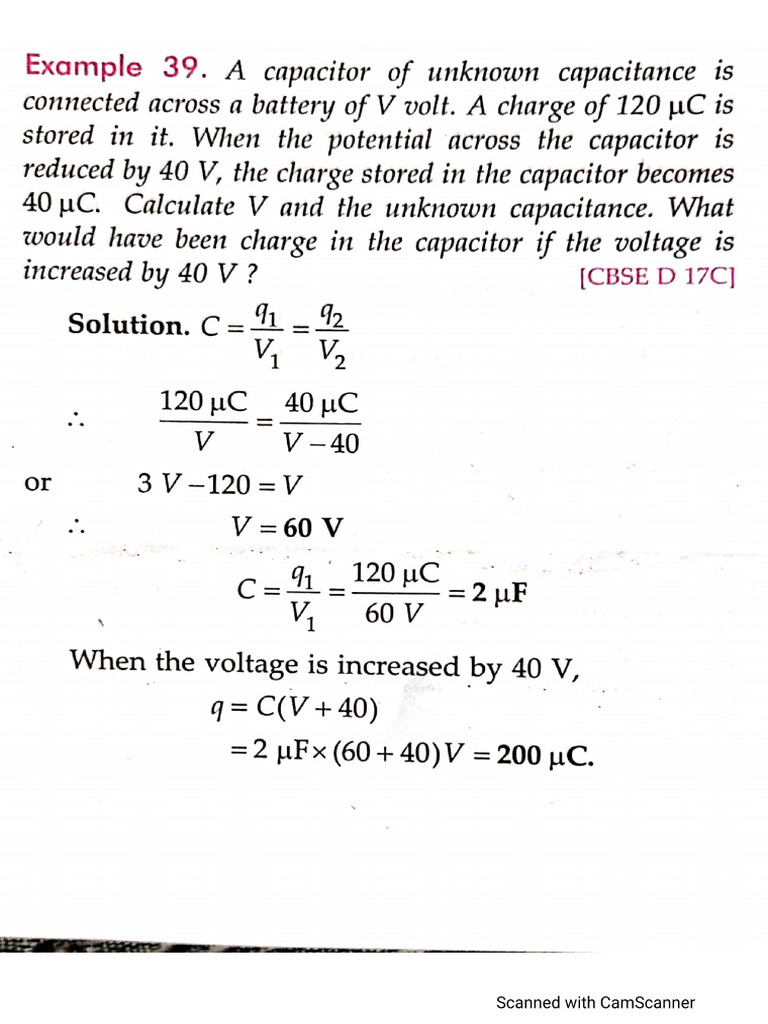 Worksheet On Capacitance Parallel and Series | PDF