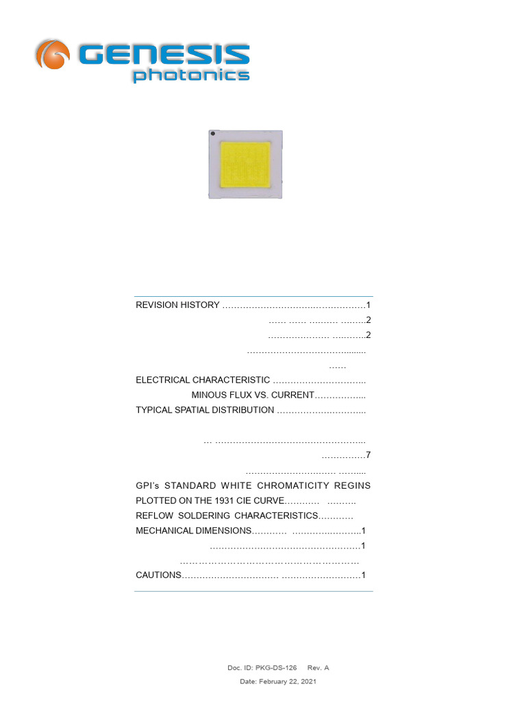 Genesis Photonics CA3-9K Datasheet Rev A | PDF