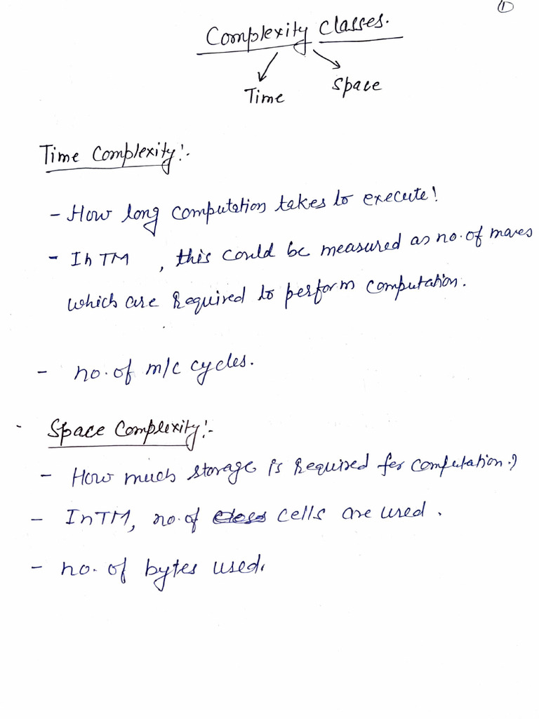 TOC Complex Theory Notes | PDF