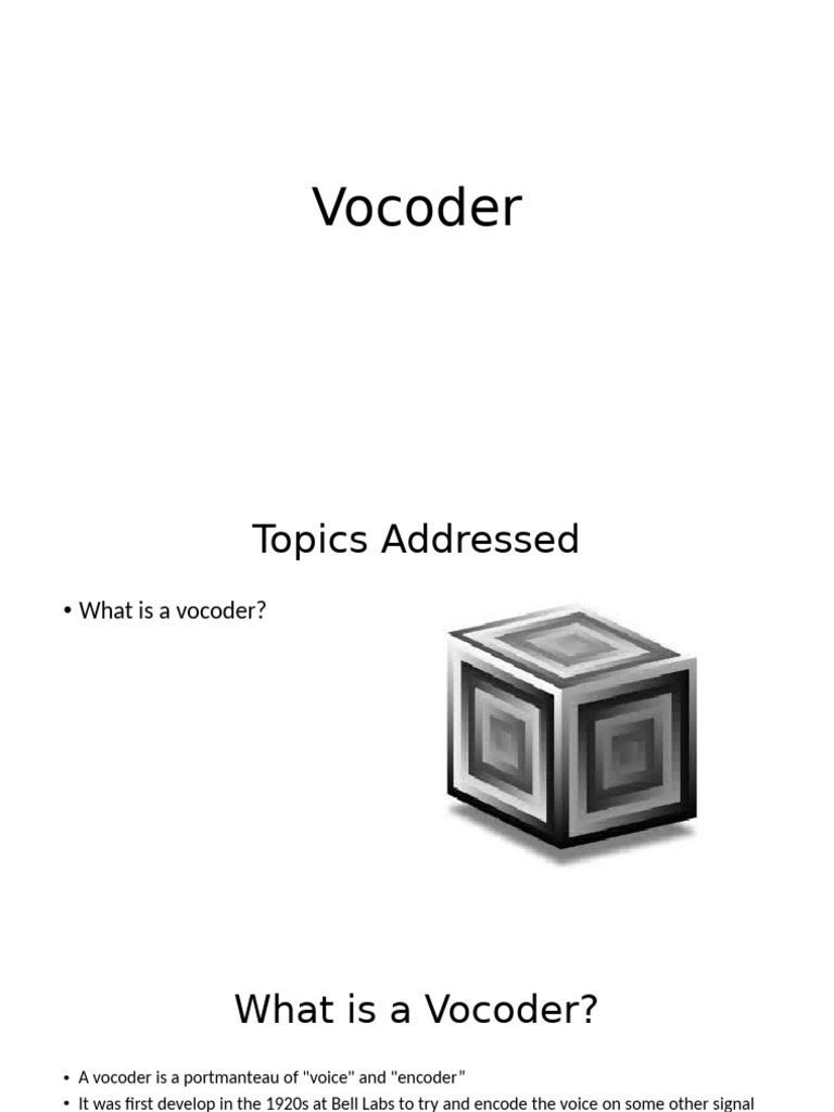 Vocoder | PDF