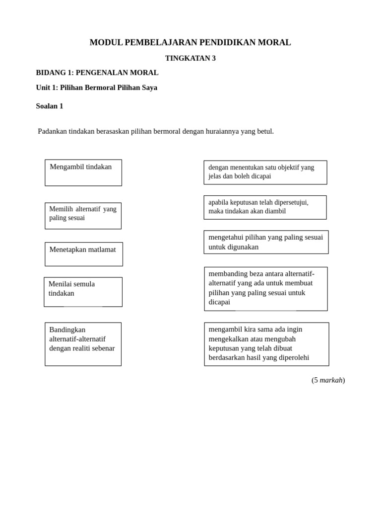 Final Pemurnian Modul Soalan Moral Tingkatan 3 2024 | PDF