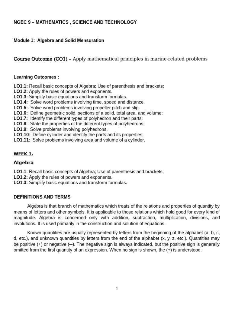 MODULE-1-NGEC9-NEW-SY24-25 | PDF