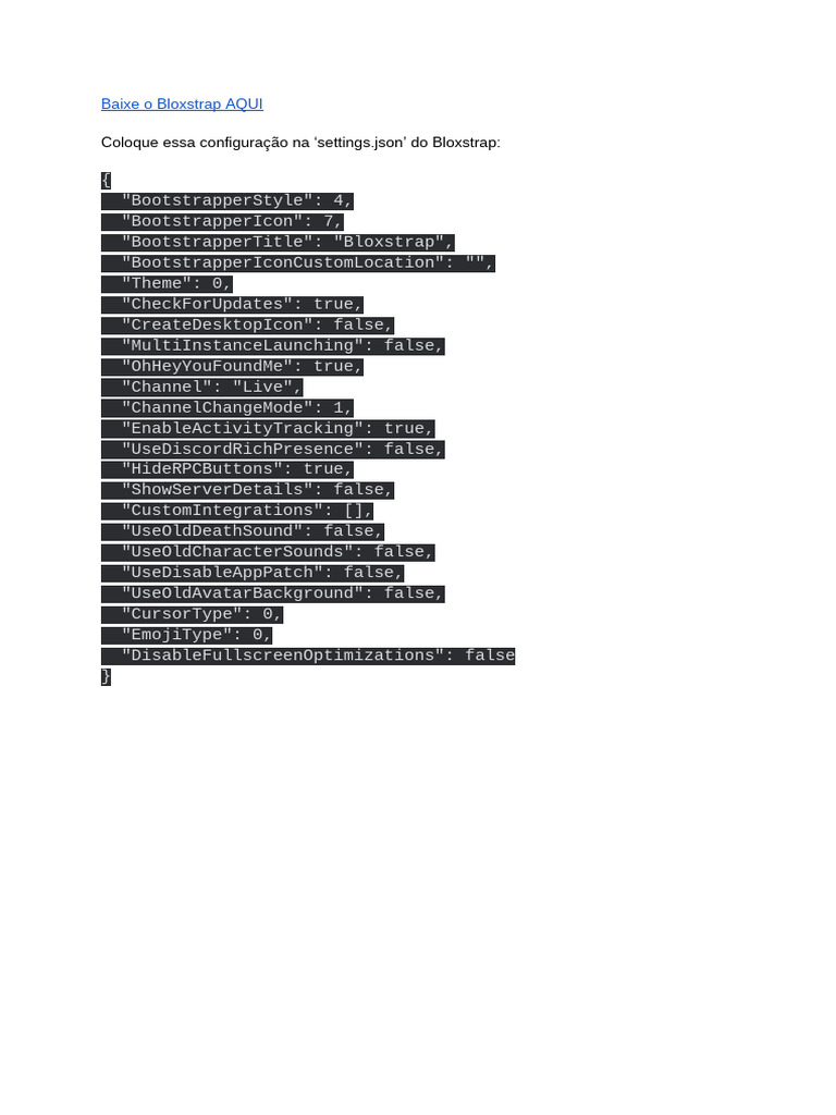 Bloxstrap e Configuração | PDF