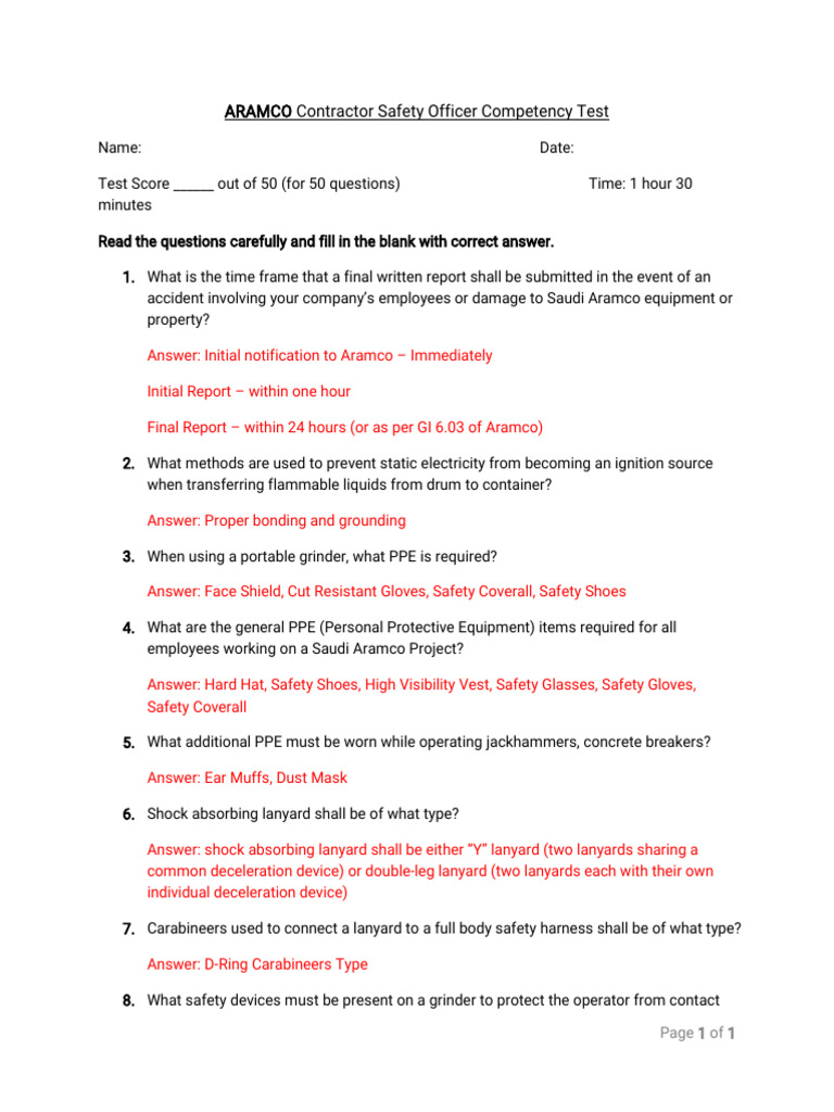 Aramco Test Sample | PDF