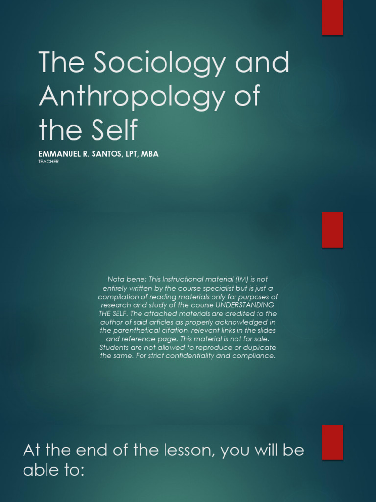 Lesson 2 The Sociology Anthropology of The Self PETA 2 | PDF